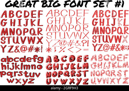 English fonts in red bold illustration Stock Vector Image & Art - Alamy