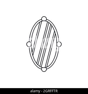 Mirror icon in outline style isolated on white background. Make up ...