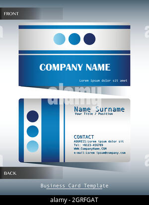 Business Card template set blue color and geometry element vector ...