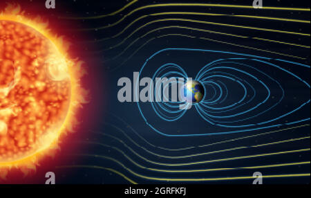 Diagram showing earth and sun in the space illustration Stock Vector ...