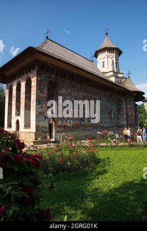 Romania, Bucovina, Moldovita monastery, Vatra Moldovitei Stock Photo ...