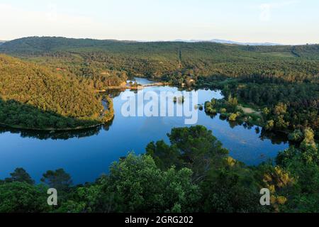 France, Var, Cabasse, Carces Sainte Suzanne lake, Issole river which ...