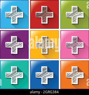 Addition sign icons Stock Vector Image & Art - Alamy