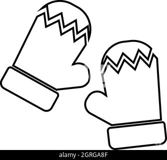 Mittens icon, outline style Stock Vector Image & Art - Alamy