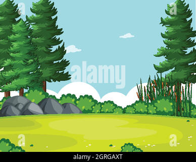 Blank sky in nature park scene with tree Stock Vector Image & Art - Alamy