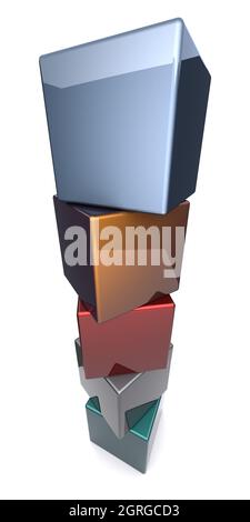 Colored rendered cubes Stock Photo - Alamy