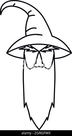 Wizard outline vector icon. Thin line black wizard icon, flat vector ...