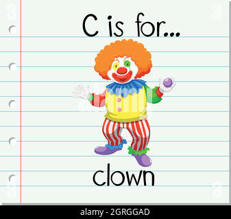 Flashcard letter C is for clown Stock Vector Image & Art - Alamy