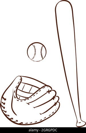 Baseball bat clipart, sport equipment illustration vector Stock Vector ...