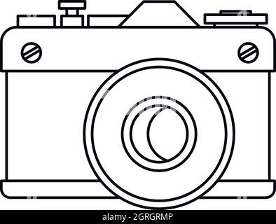 Retro camera icon. Outline retro camera vector icon for web design ...