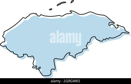 Stylized simple outline map of Honduras icon Stock Vector Image & Art ...