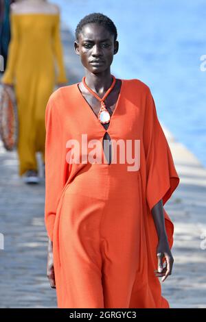 A model walks on the runway at the Chloe fashion show during Fall ...