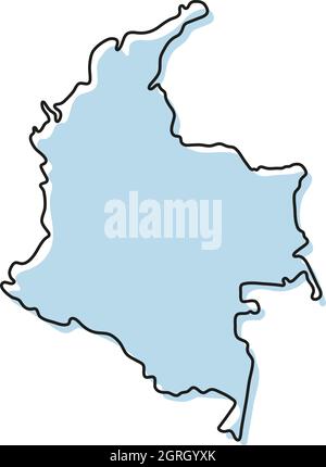 Stylized simple outline map of Colombia icon Stock Vector Image & Art ...