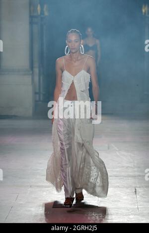 Model walks on the runway at the Isabel Marant fashion show during ...