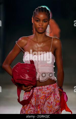 Model walks on the runway at the Isabel Marant fashion show during ...