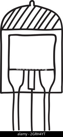 Electronic vacuum tube icon. White background with shadow design ...