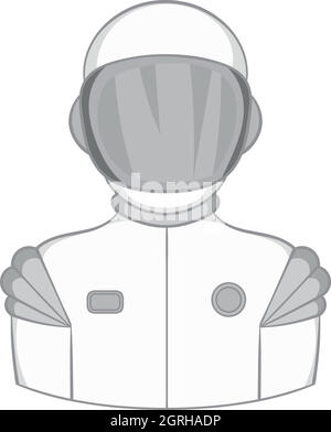 Astronaut icon in monochrome style isolated on white background. Space ...