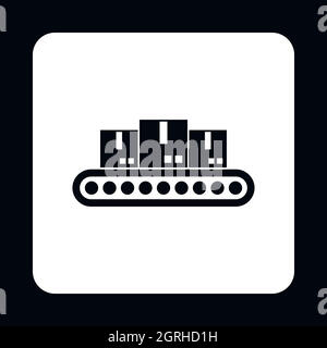 Belt conveyor with load icon, simple style Stock Vector Image & Art - Alamy
