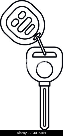 Lock car key icon outline vector. Smart button. Digital device Stock ...