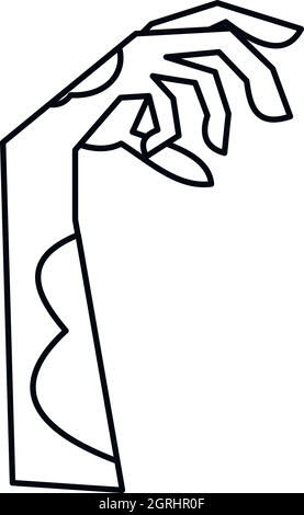 hand corpse zombie line icon vector illustration Stock Vector Image ...