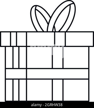 Gift wrapping line icon. Isolated vector element Stock Vector Image ...