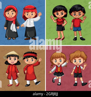 Children from different countries Stock Vector Image & Art - Alamy