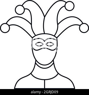 Joker outline vector icon. Thin line black joker icon, flat vector simple element illustration ...