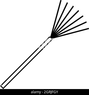 Hand rake icon. Outline hand rake vector icon for web design isolated ...