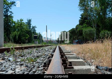 Railway, railroad, track, rail, train, rusty, old, dirty Stock Photo ...