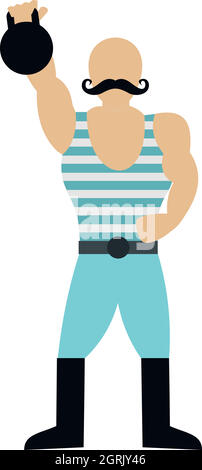 Illustration of the strongman, weightlifter, circus. Icon logo for ...