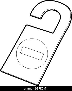 Door hanger thin line icon, hotel and hanger, do not disturb sign ...