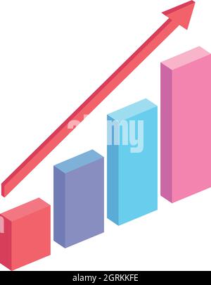 Isolated workflow bars with increase arrow vector design Stock Vector Image & Art - Alamy