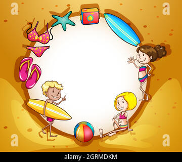 Beach Ball Frame Empty Template Vector Stock Vector Image & Art - Alamy