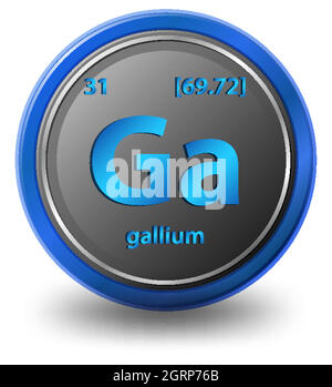 Gallium chemical element. Chemical symbol with atomic number and atomic ...