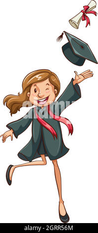 A simple coloured drawing of a girl graduating Stock Vector Image & Art ...