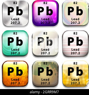 Pb Lead Chemical Element Periodic Table. Single element vector ...