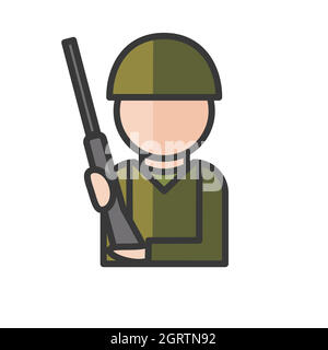 Male soldier avatar. Army, military character. Profile user, person ...