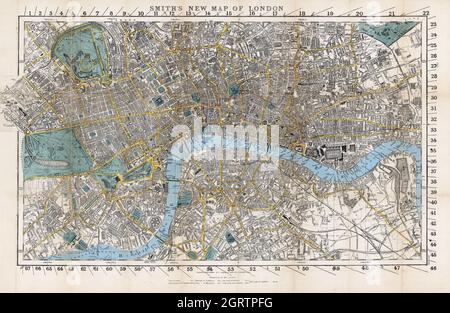 Smith's New Map of London, 1860 Stock Photo - Alamy