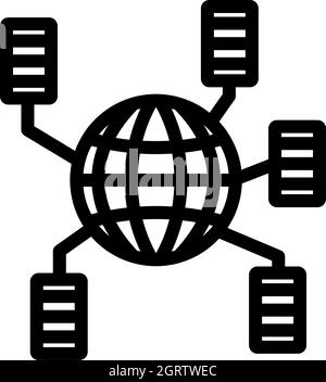 Big data server icon. Outline Big data server vector icon for web ...