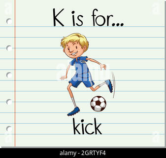 Flashcard letter K is for kick Stock Vector Image & Art - Alamy