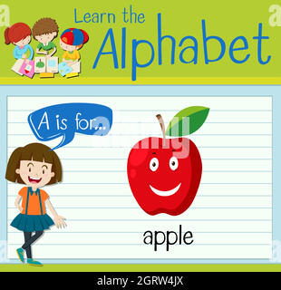 Flashcard letter A is for apple illustration Stock Vector Image & Art ...