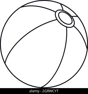 Beach ball icon. Outline beach ball vector icon for web design isolated ...