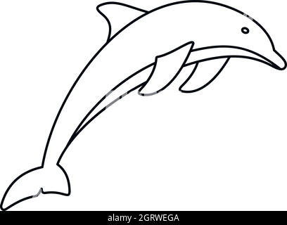 Dolphin icon, outline style Stock Vector Image & Art - Alamy