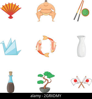 Travel to Japan set, culture elements and landmarks, food in ...