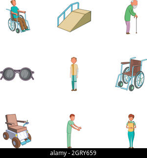 Handicapped icons set, cartoon style Stock Vector Image & Art - Alamy
