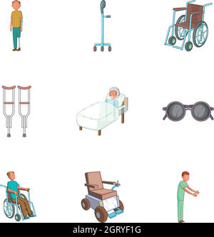 Handicapped icons set, cartoon style Stock Vector Image & Art - Alamy