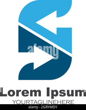 U arrow alphabet letter logo for business and company in blue and pink ...