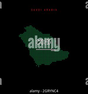 Square dots pattern map of Saudi Arabia. Saudi Arabian dotted pixel map ...