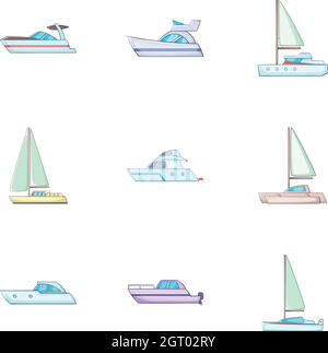 Water transport icons set, cartoon style Stock Vector Image & Art - Alamy