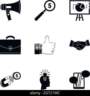 Contextual advertising icons set, simple style Stock Vector Image & Art ...